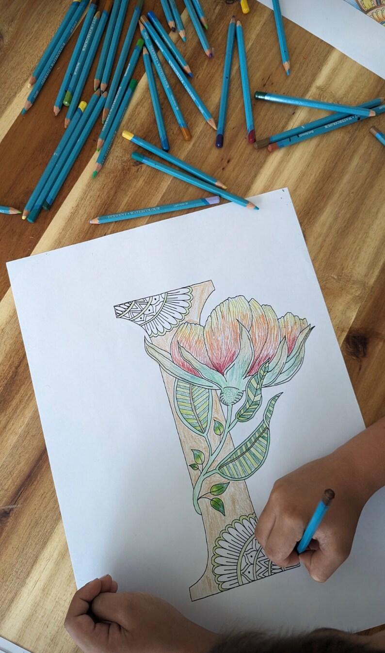 Digital Alphabet Colouring Sheets - Etsy