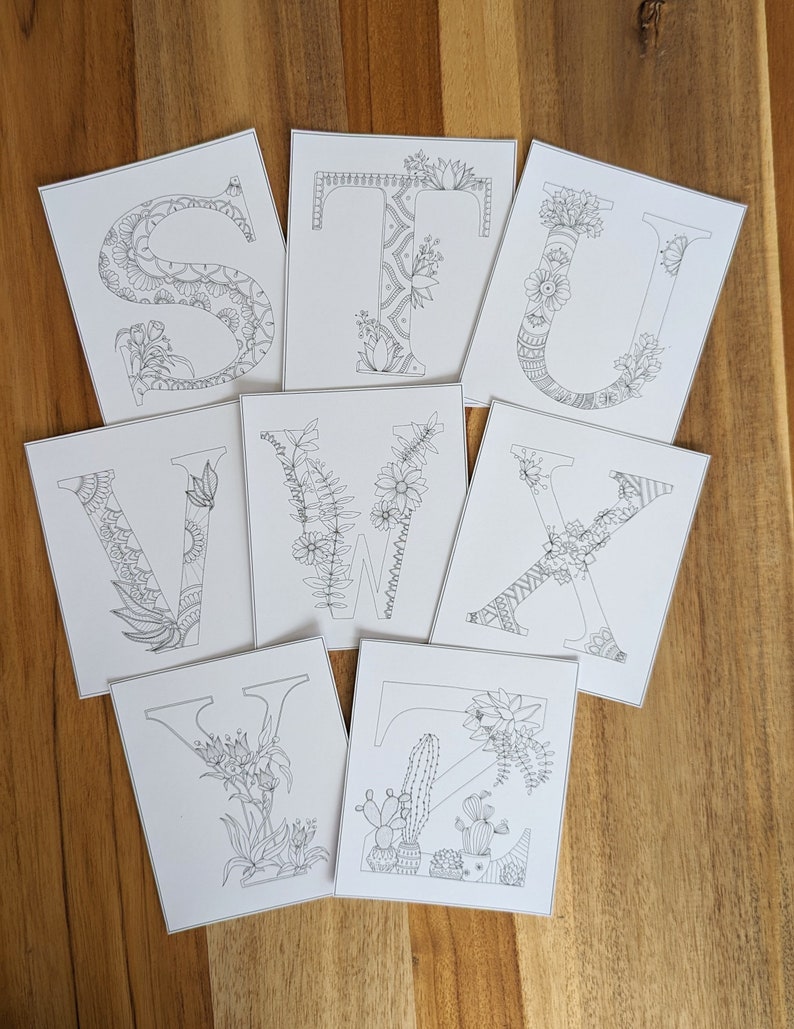 Digital Alphabet Colouring Sheets - Etsy