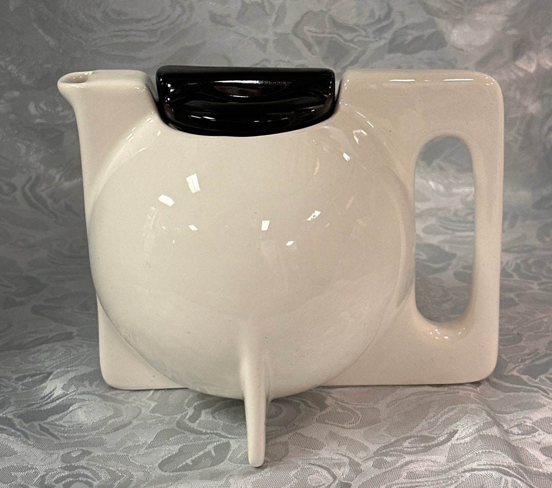 Mcm Fitz Floyd Atomic M.C.M White & Black Tea Pot - Etsy