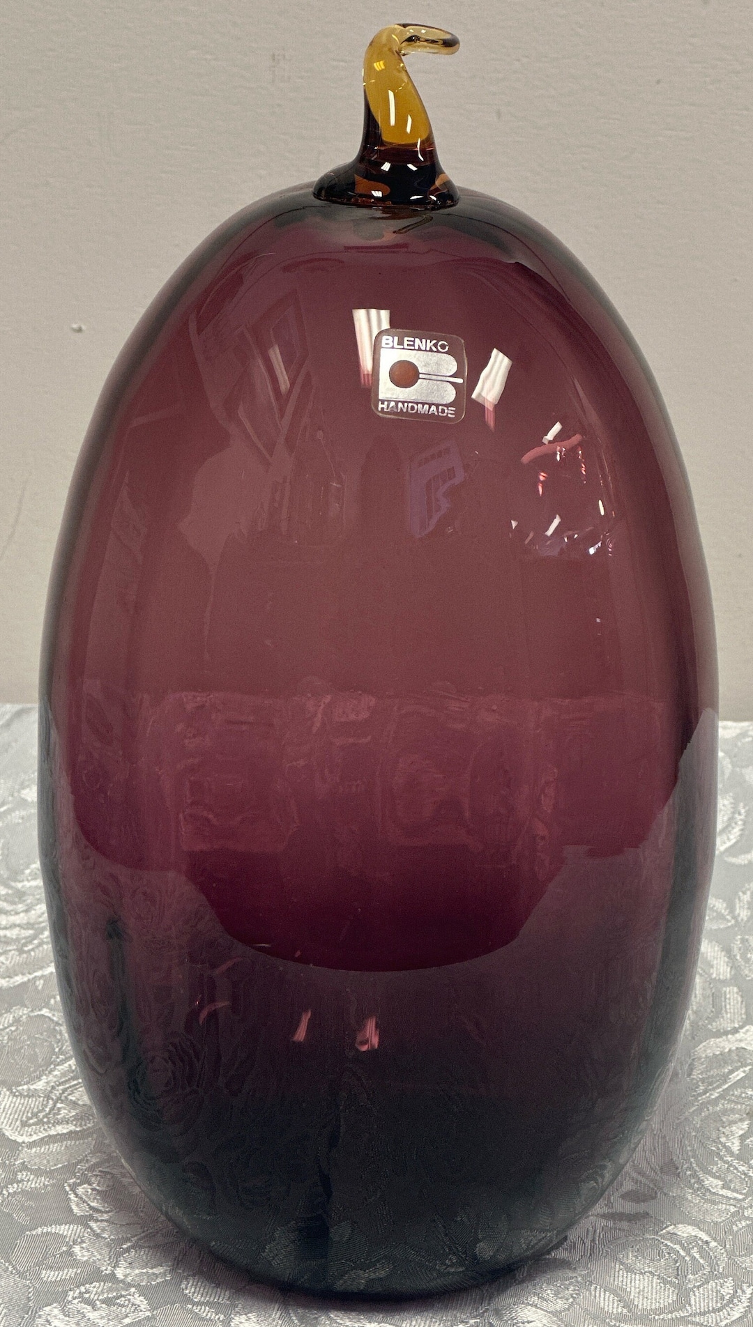 Vintage Blenko Handmade Art Glass Sculpture Eggplant Gourd Vegetable - Etsy