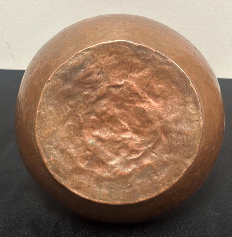 Vintage Hand Tooled Copper Pot With Handle - Etsy
