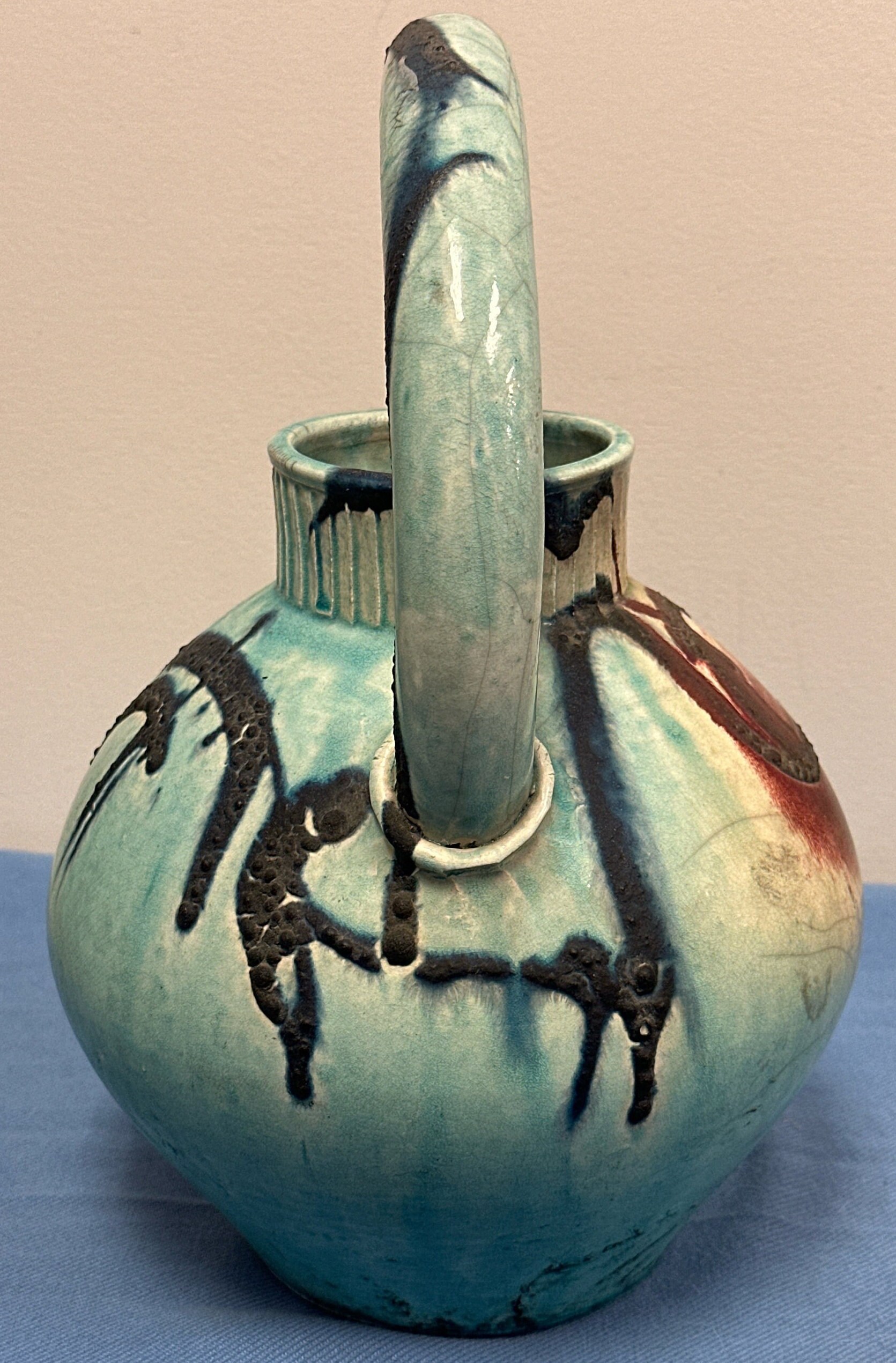 Vintage Rare Signed by Artist Jennings Japanese Anagama Kiln Fired ...