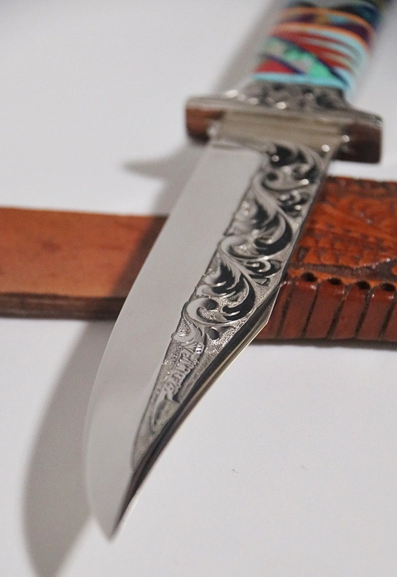 Vintage Native American Indian Inlaid Knife Only 25 Made - Etsy