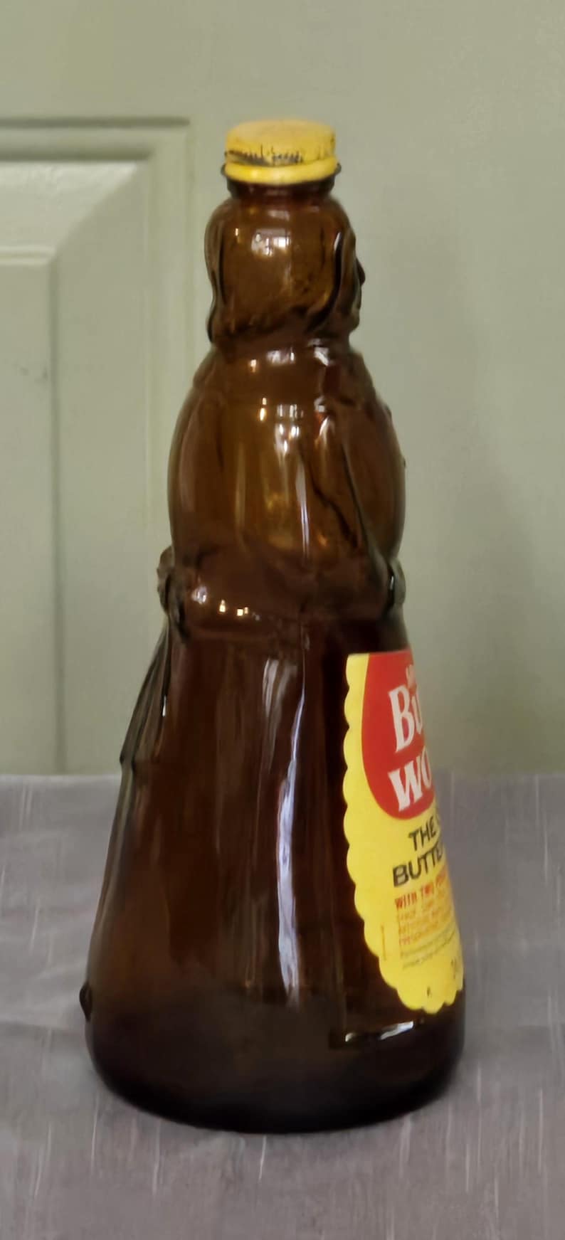 Vintage Mrs. Butterworths Syrup Glass Bottle Metal Lid Original Label ...