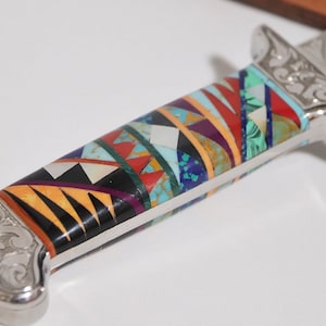 Vintage Native American Indian Inlaid Knife Only 25 Made - Etsy