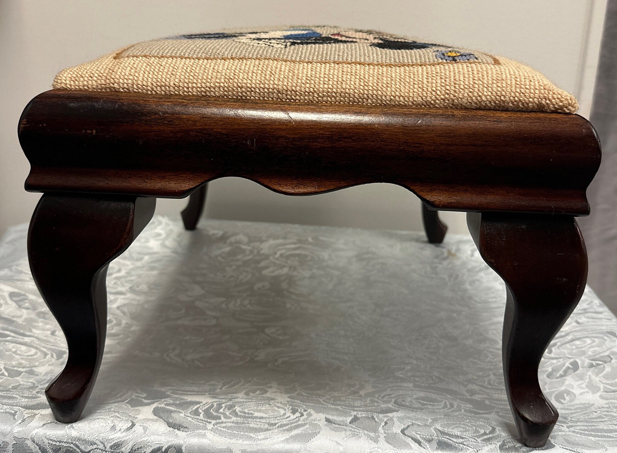 Vintage Disney Mickey and Minnie Mouse Footstool Ottoman With Needle ...