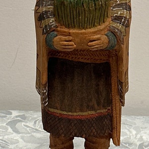 Rare Wally Navasie Hopi Tew Native American Carved Wood Kachina Long ...