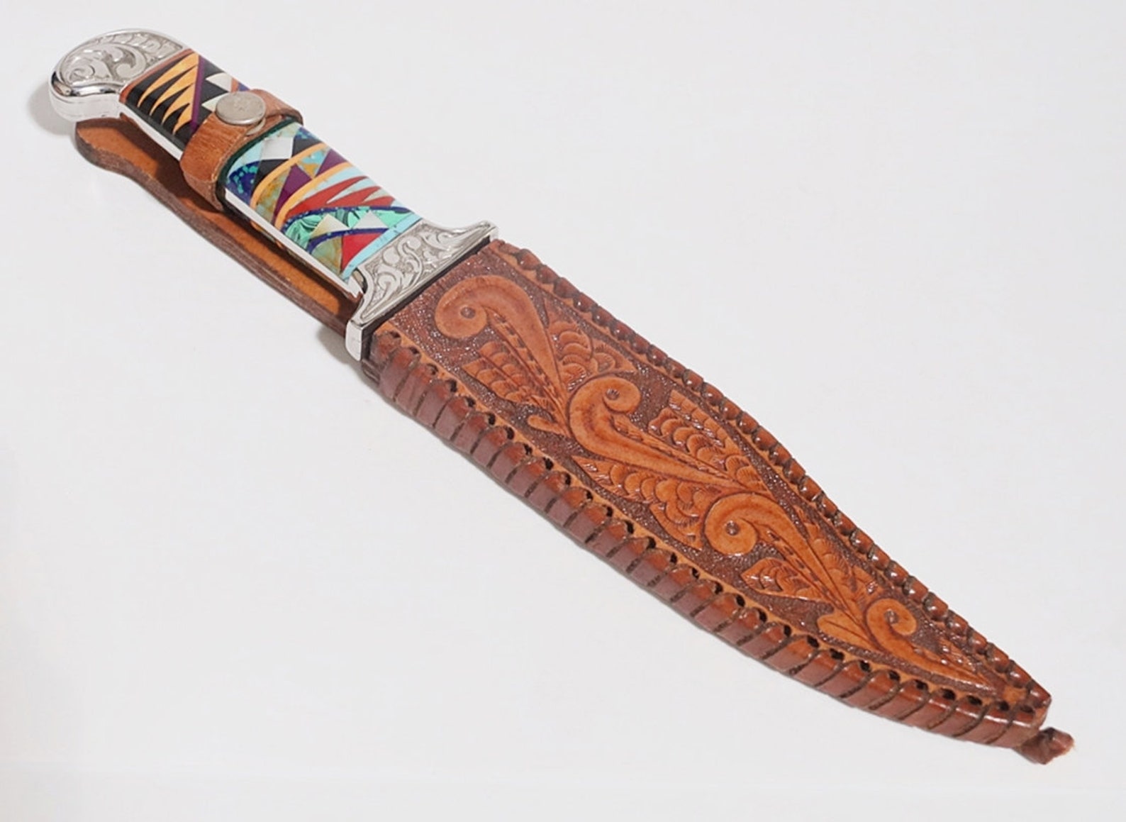 Vintage Native American Indian Inlaid Knife Only 25 Made - Etsy