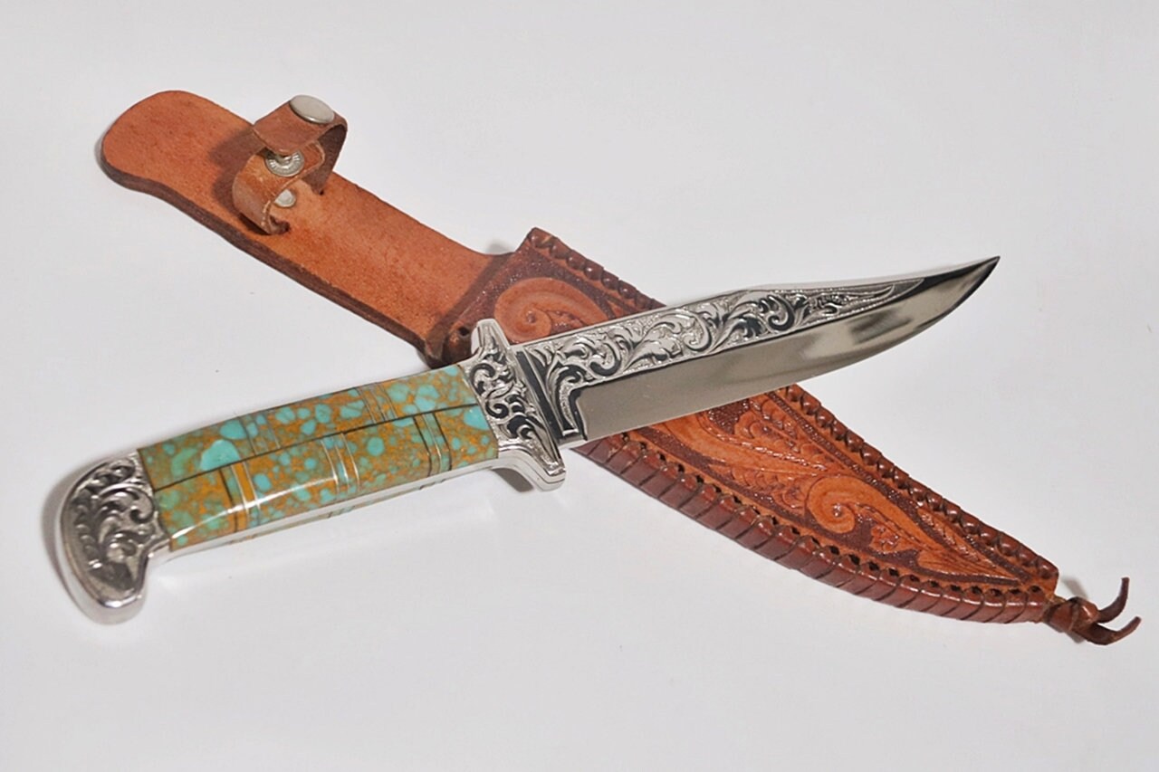 Vintage Native American Indian Detailed Inlaid Knife Only 25 Made 12 ...