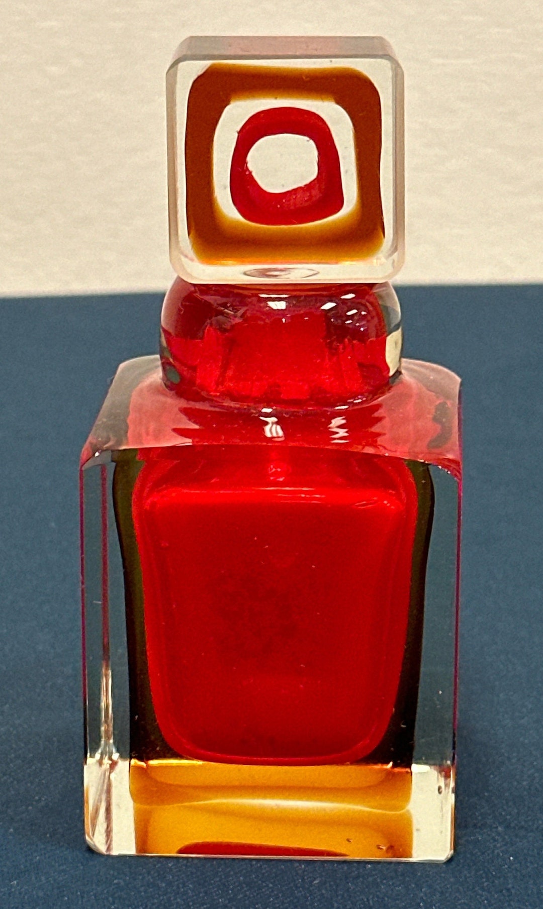 Vintage Italian Murano Glass Red Perfume Bottle Sommerso - Etsy