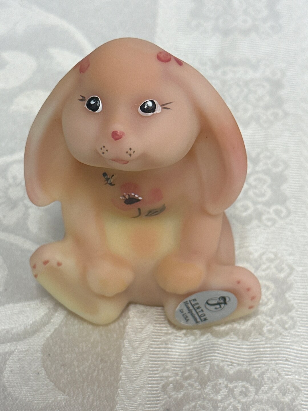 Vintage Pink Fenton Glass Bunny Rabbit Figurine Hand Painted - Etsy