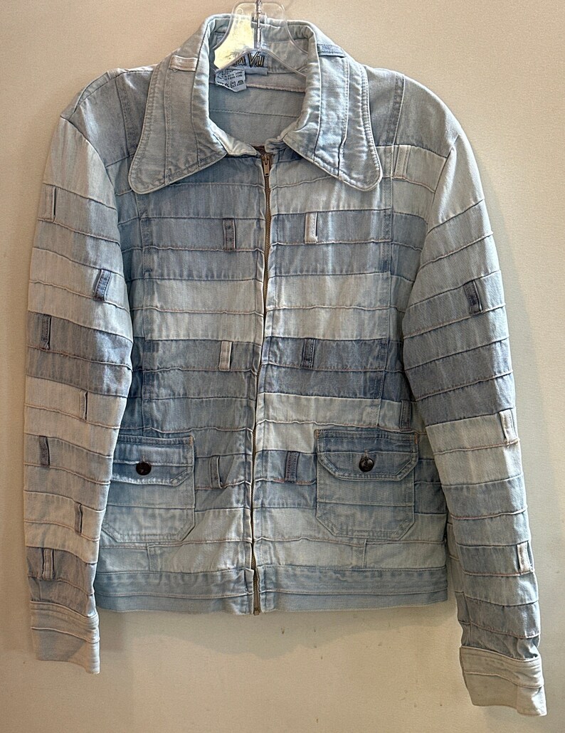 Vintage Deja Vu Denim Jacket: 100% Cotton Belt Loop Patchwork - Etsy