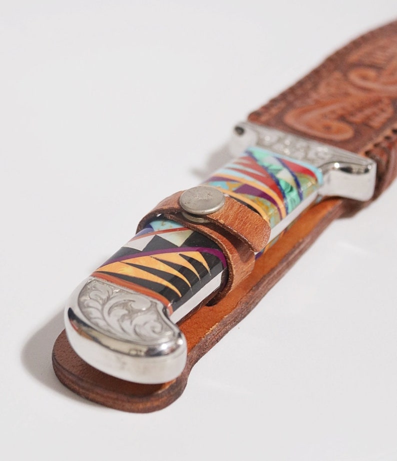Vintage Native American Indian Inlaid Knife Only 25 Made - Etsy