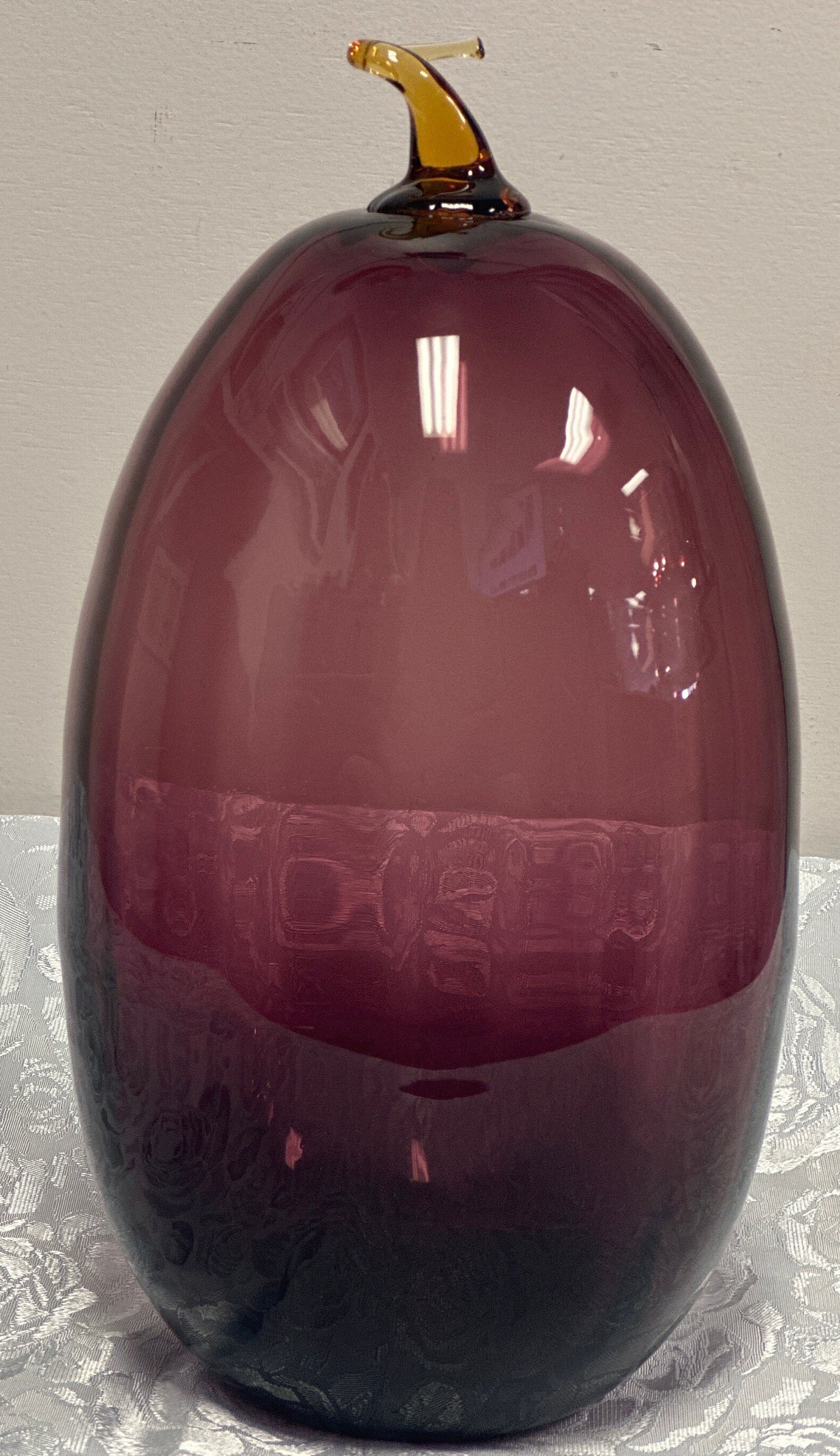 Vintage Blenko Handmade Art Glass Sculpture Eggplant Gourd Vegetable - Etsy