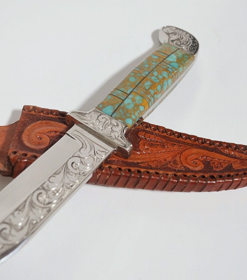 Vintage Native American Indian Detailed Inlaid Knife Only 25 Made 12 ...