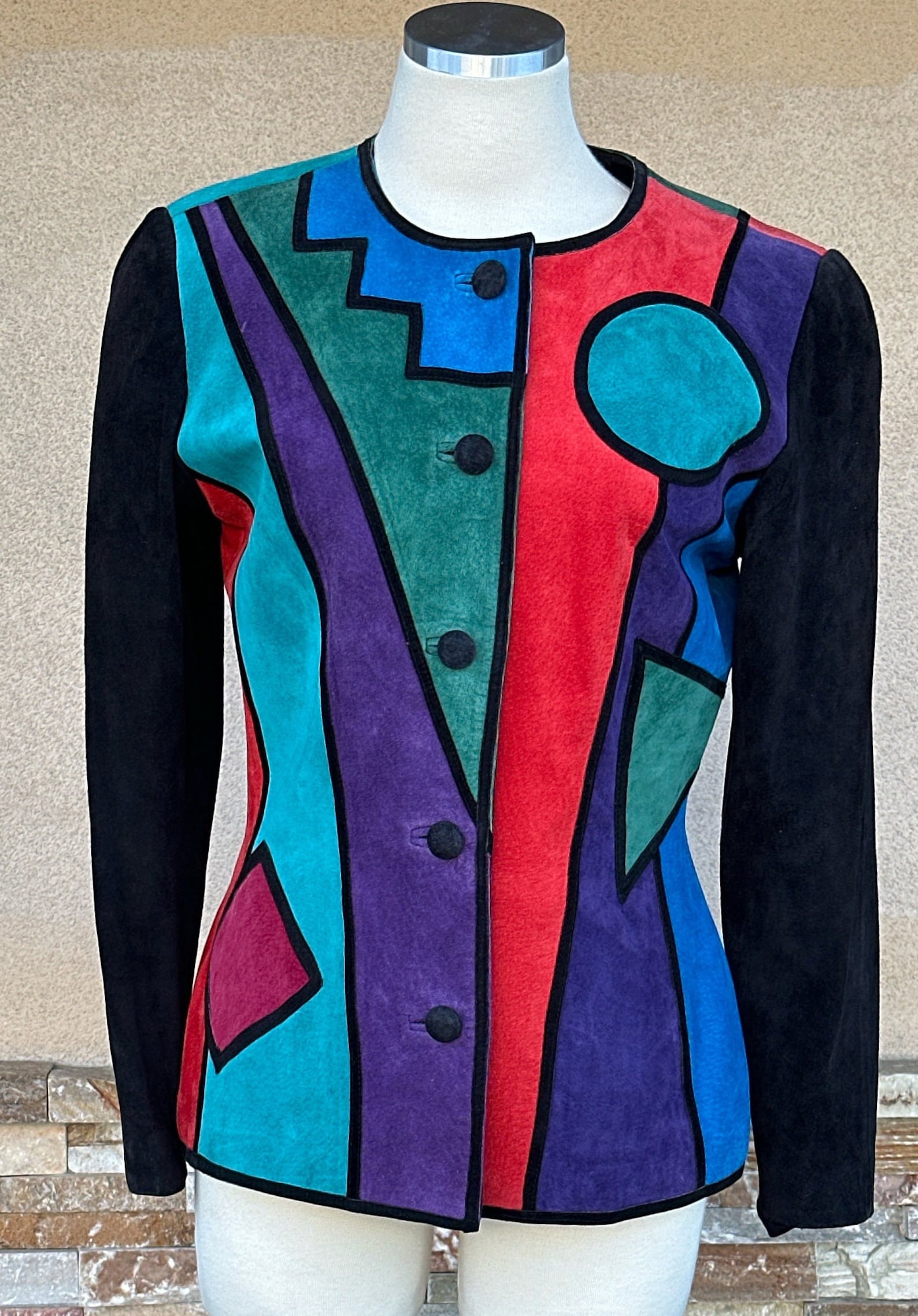 Vintage 1980's 1990's Jacket Coat With an Abstract Art Designed by Pia ...
