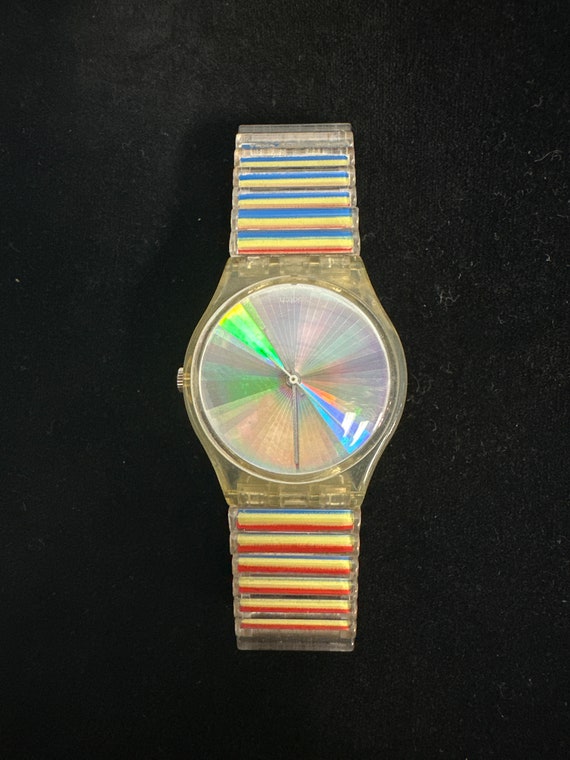 Vintage Retro 1996 Swatch Watch Rainbow Iridescent W… - Gem