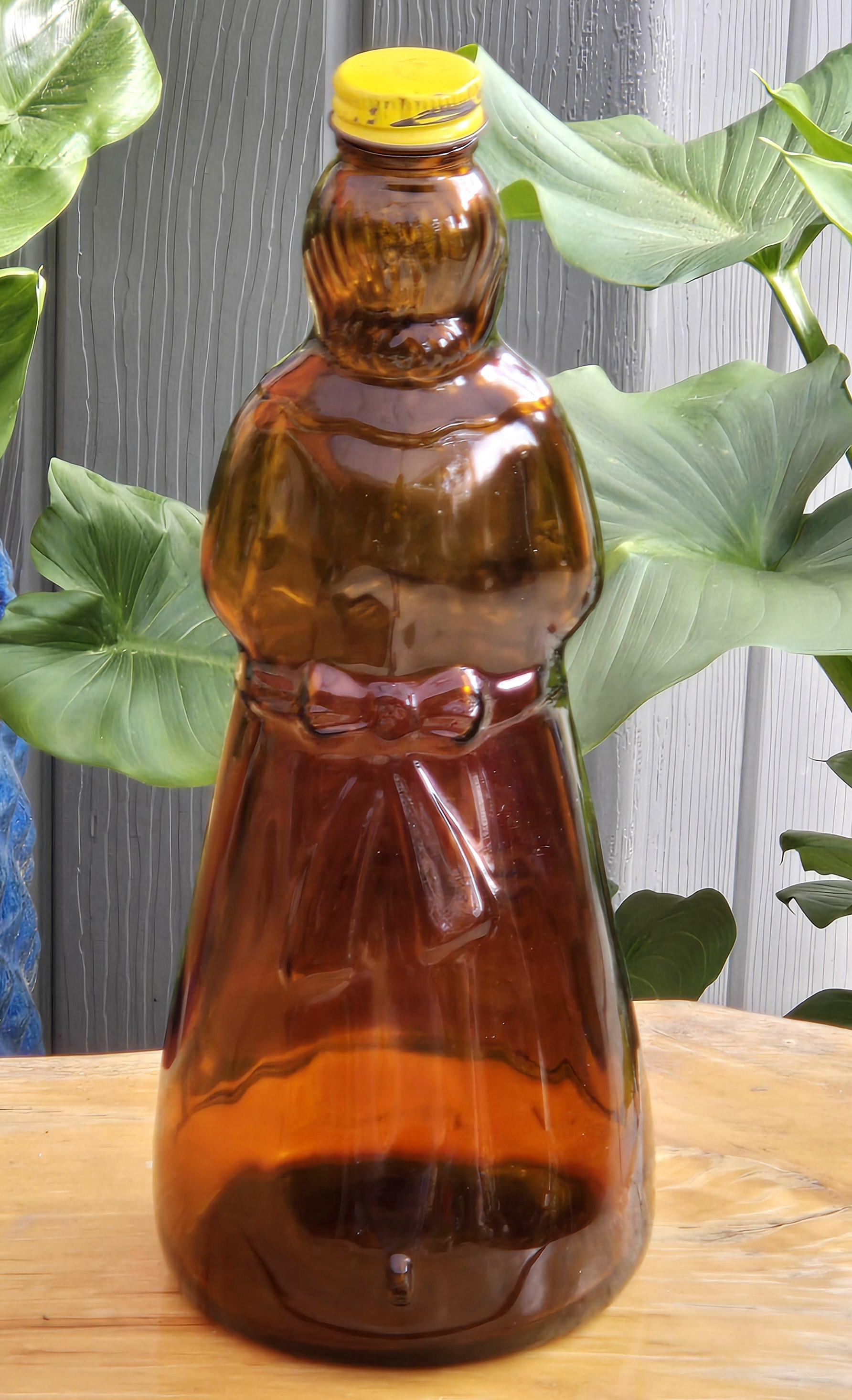 Vintage Mrs. Butterworths Syrup Glass Bottle Metal Lid Original Label ...