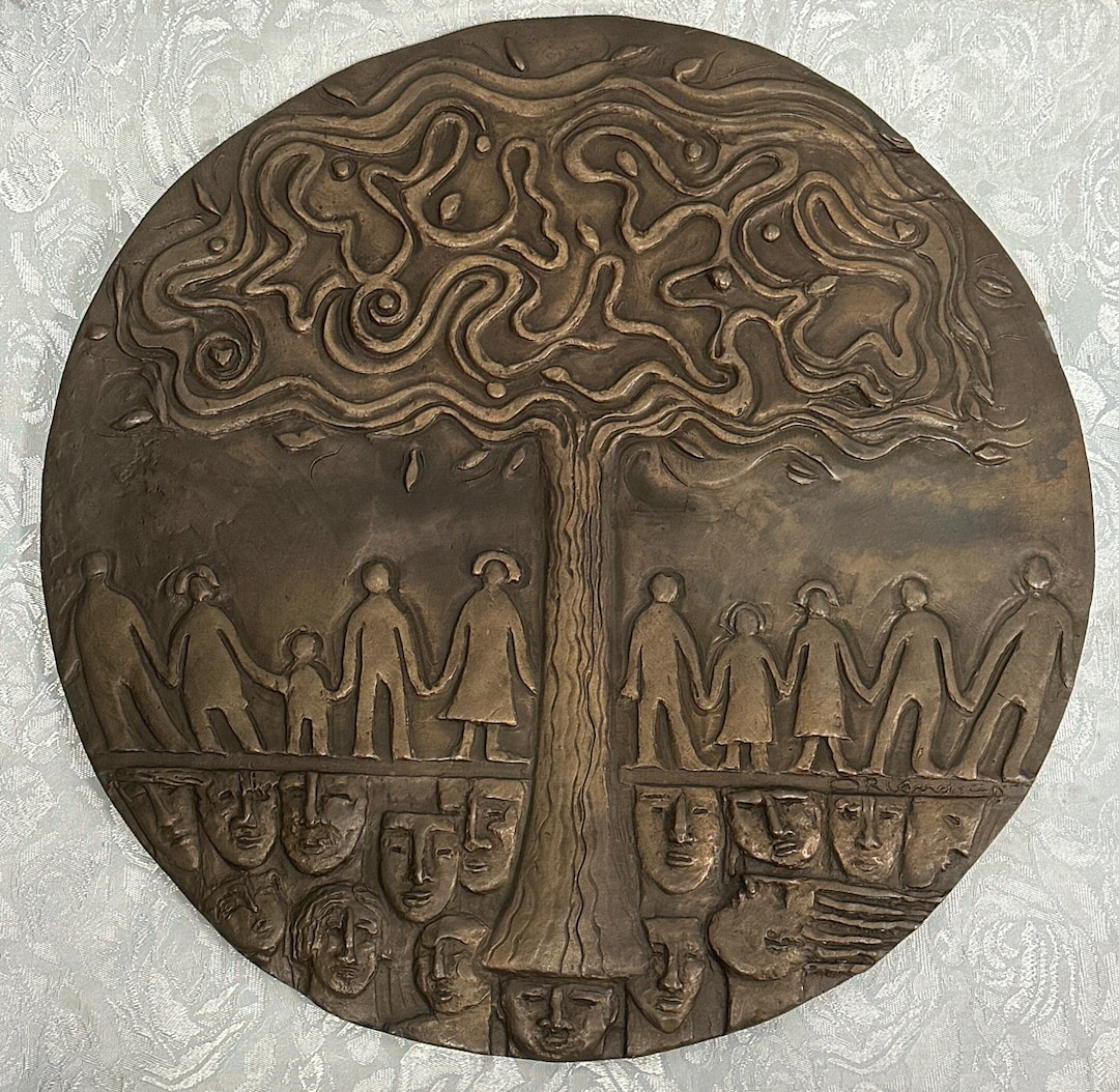 Vintage Solid Bronze Tree of Life Sculpture Plaque Brutalist - Etsy