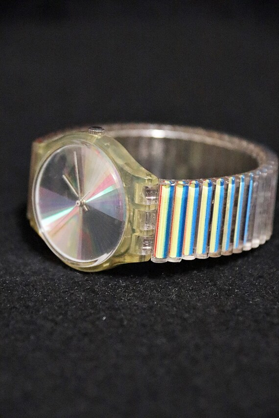 Vintage Retro 1996 Swatch Watch Rainbow Iridescent W… - Gem