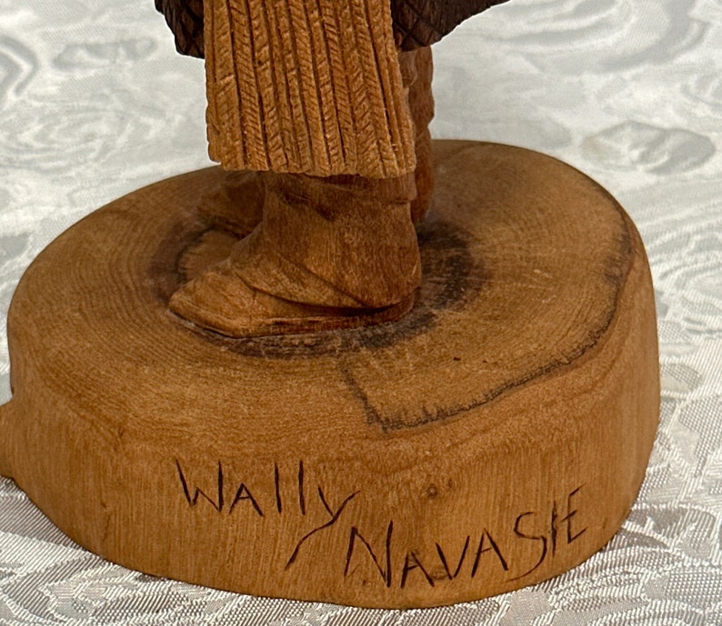 Rare Wally Navasie Hopi Tew Native American Carved Wood Kachina Long ...