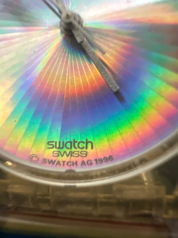 Vintage Retro 1996 Swatch Watch Rainbow Iridescent W… - Gem