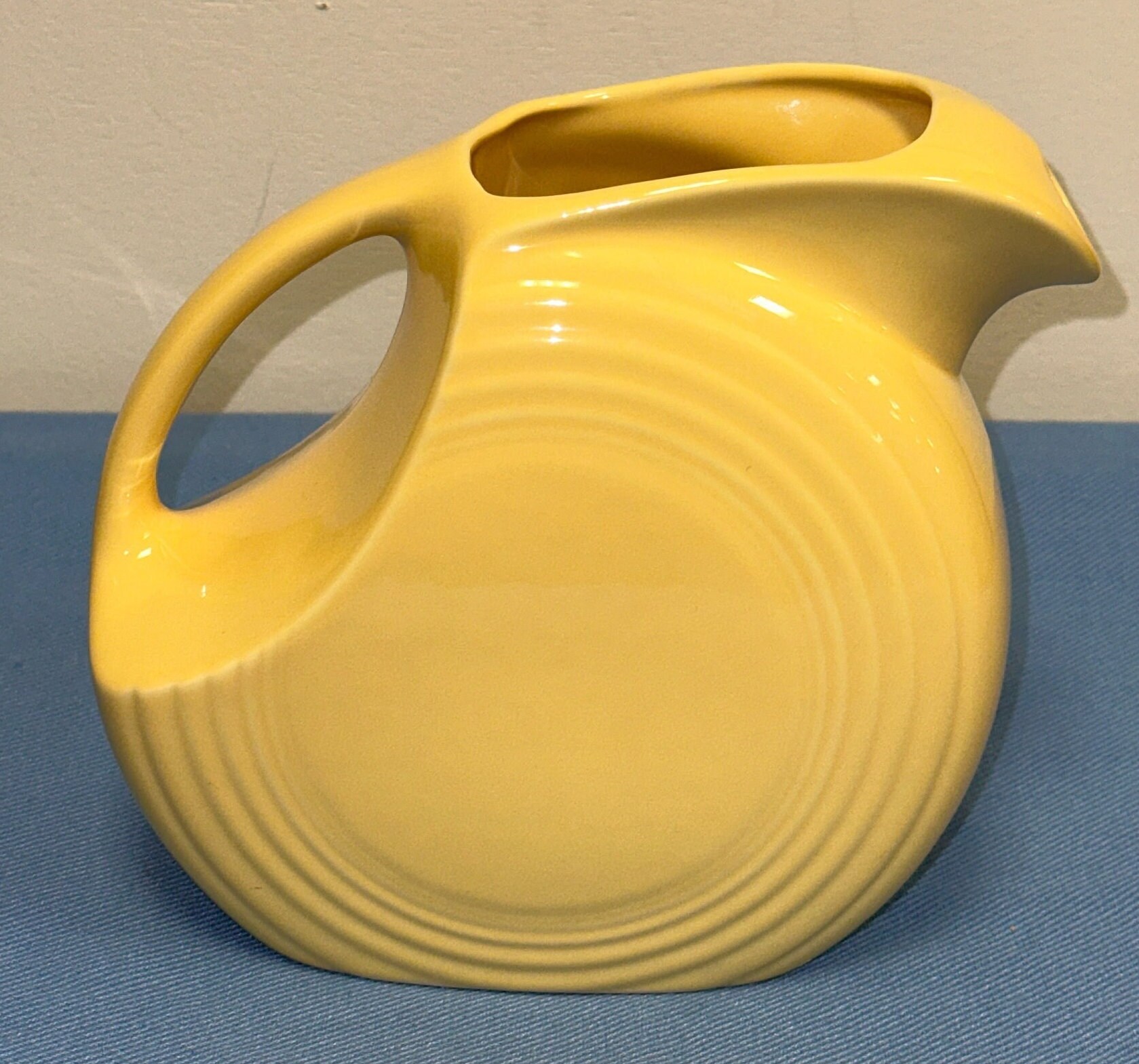 Vintage Yellow Disk Fiesta Water Pitcher - Etsy