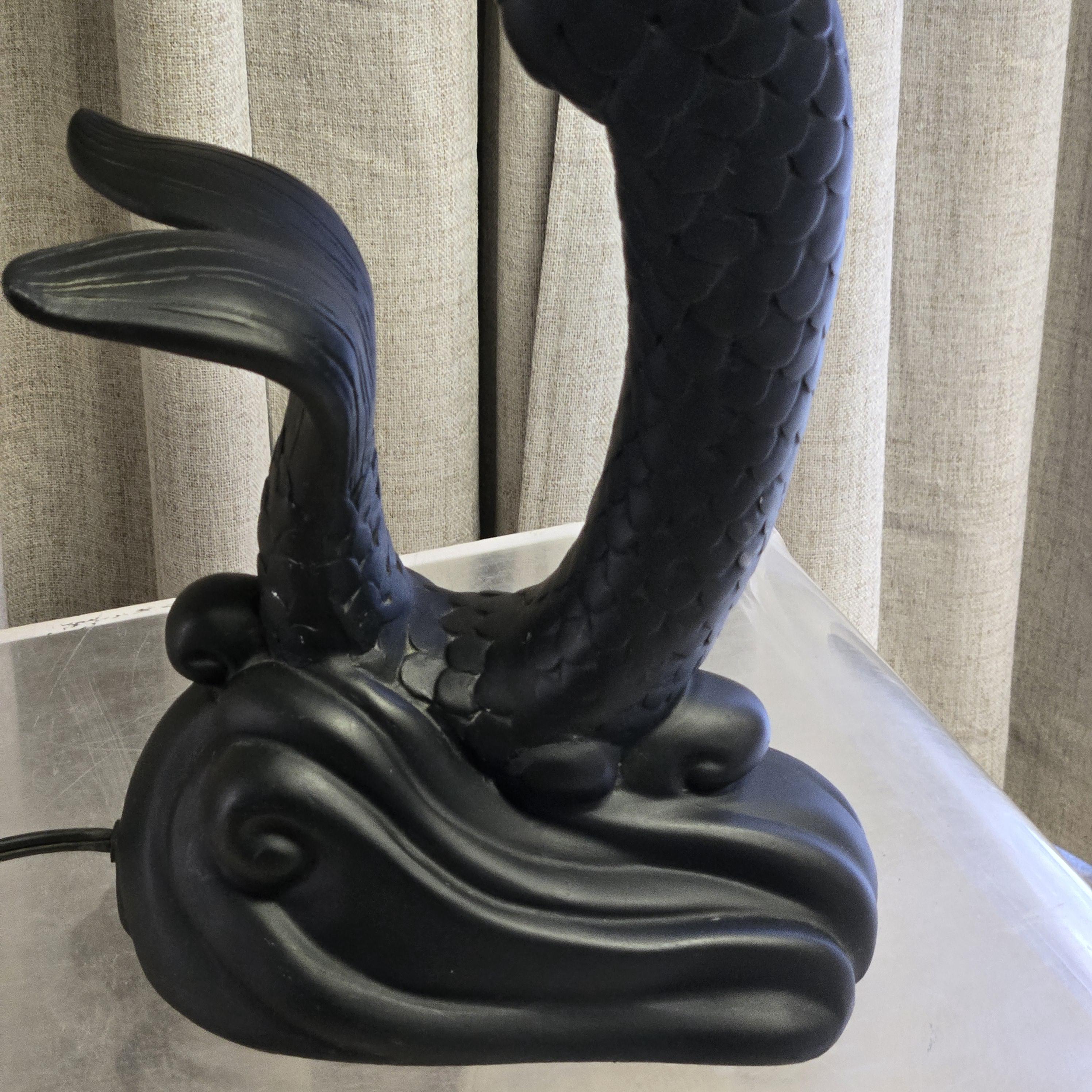 Vintage Ceramic Table Lamp Mermaid Holding Large Pearl Globe That ...