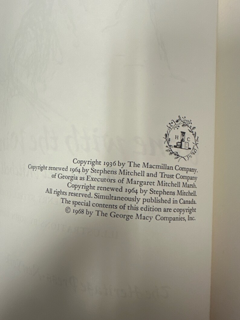 1968 Gone With the Wind Volume 1 and 2 by Margaret Mitchell the ...