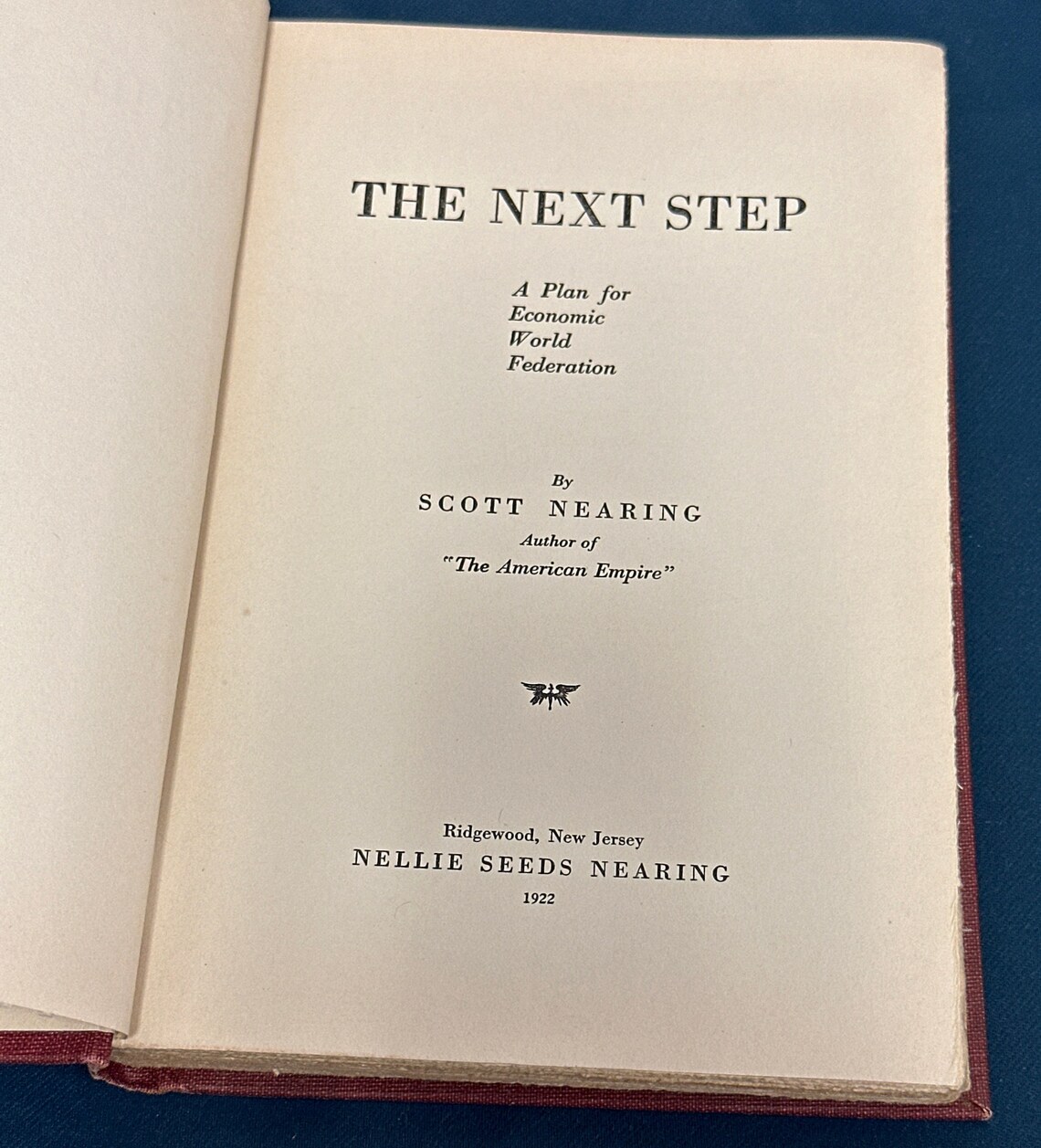 Vintage Book the Next Step by Scott Nearing 1922 First Edition Print - Etsy