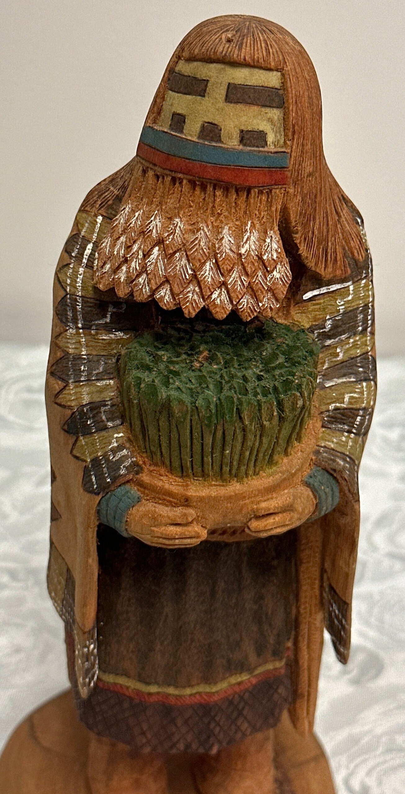 Rare Wally Navasie Hopi Tew Native American Carved Wood Kachina Long ...