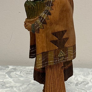 Rare Wally Navasie Hopi Tew Native American Carved Wood Kachina Long ...