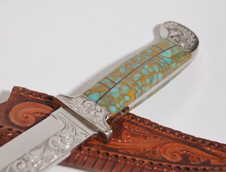 Vintage Native American Indian Detailed Inlaid Knife Only 25 Made 12 ...