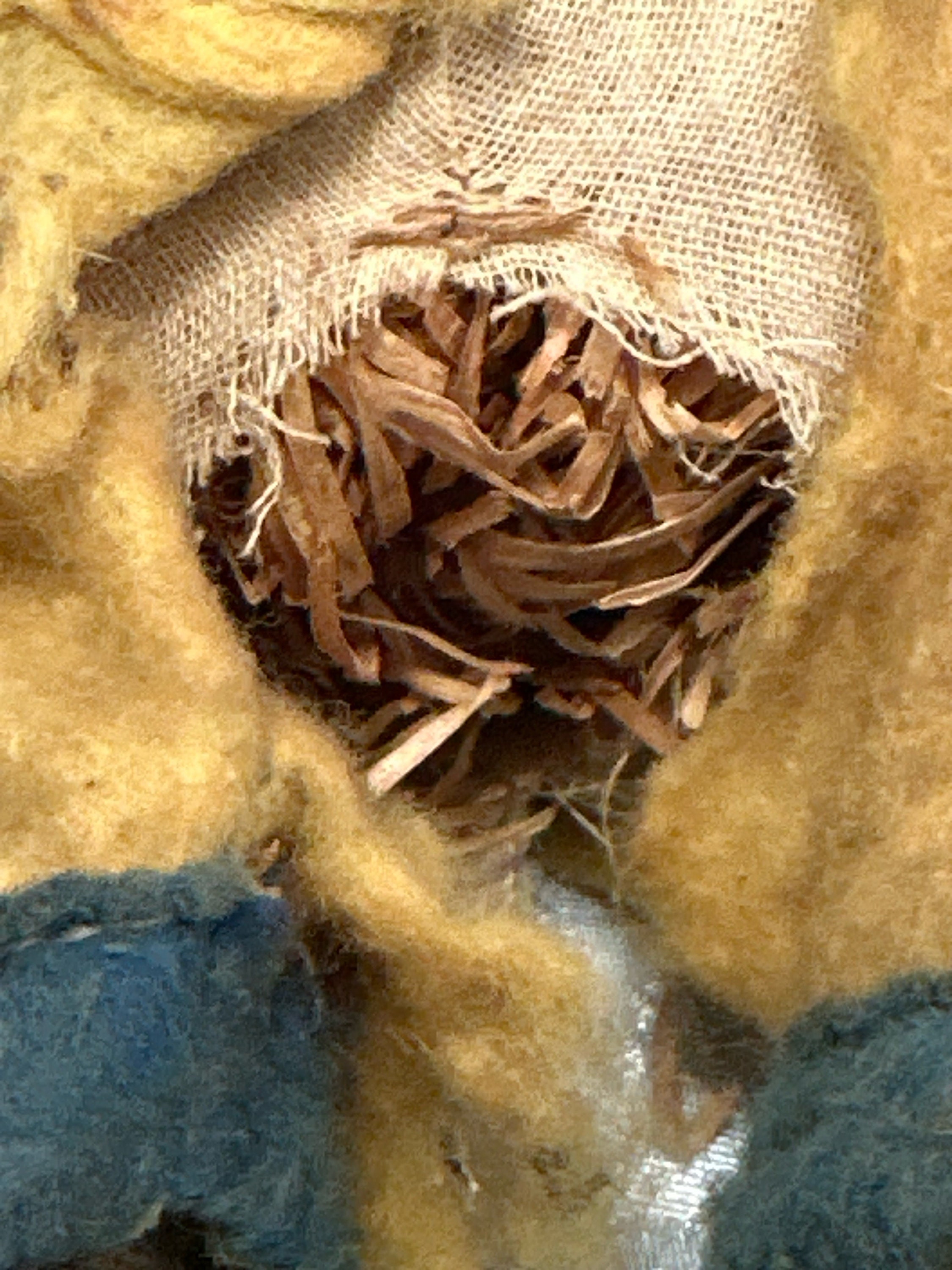 Rare Antique Straw Stuffed Mohair Folk Art Handmade Sewn Stitched Teddy ...