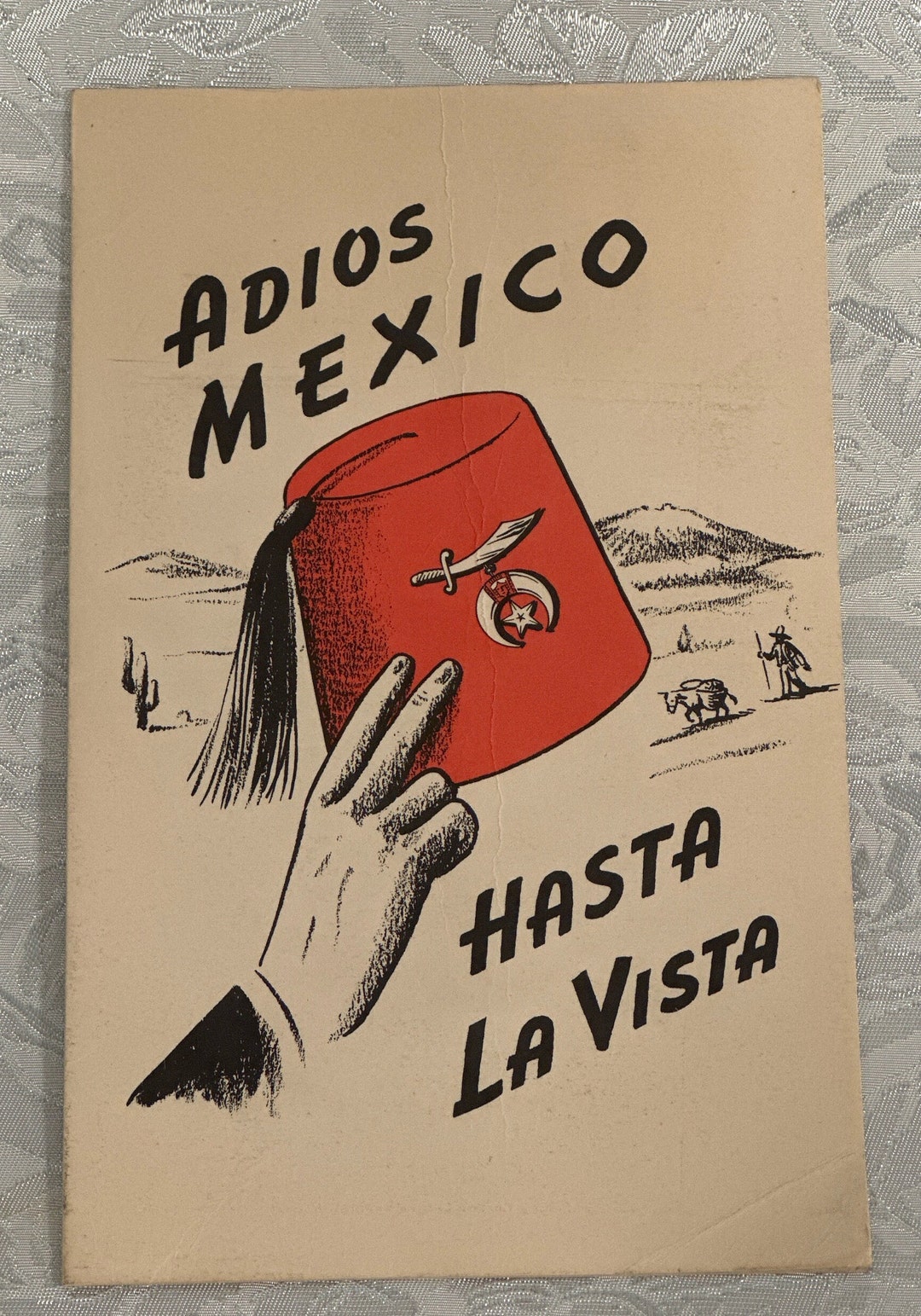 Vintage Shriner Event Menu "adios Mexico Hasta La Vista" Trip to Mexico ...