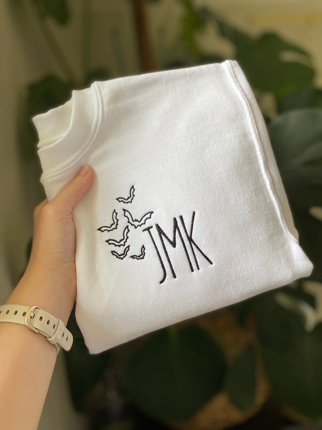 Frickin Bats Initials Halloween Spooky Season Embroidered Pumpkin Spice ...