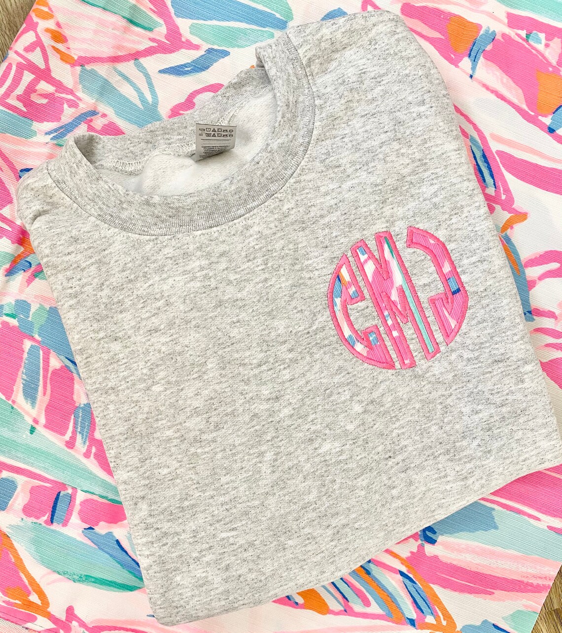 Preppy Embroidered Monogrammed Sweatshirt Pullover Colorful - Etsy