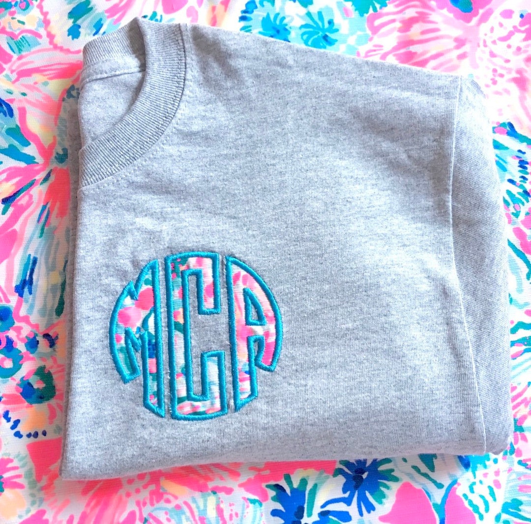 Preppy Embroidered Monogrammed Sweatshirt Pullover - Colorful Monogram ...