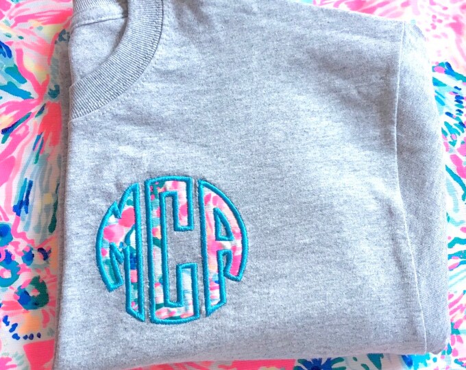 Preppy Embroidered Monogrammed Sweatshirt Pullover Colorful Monogram ...