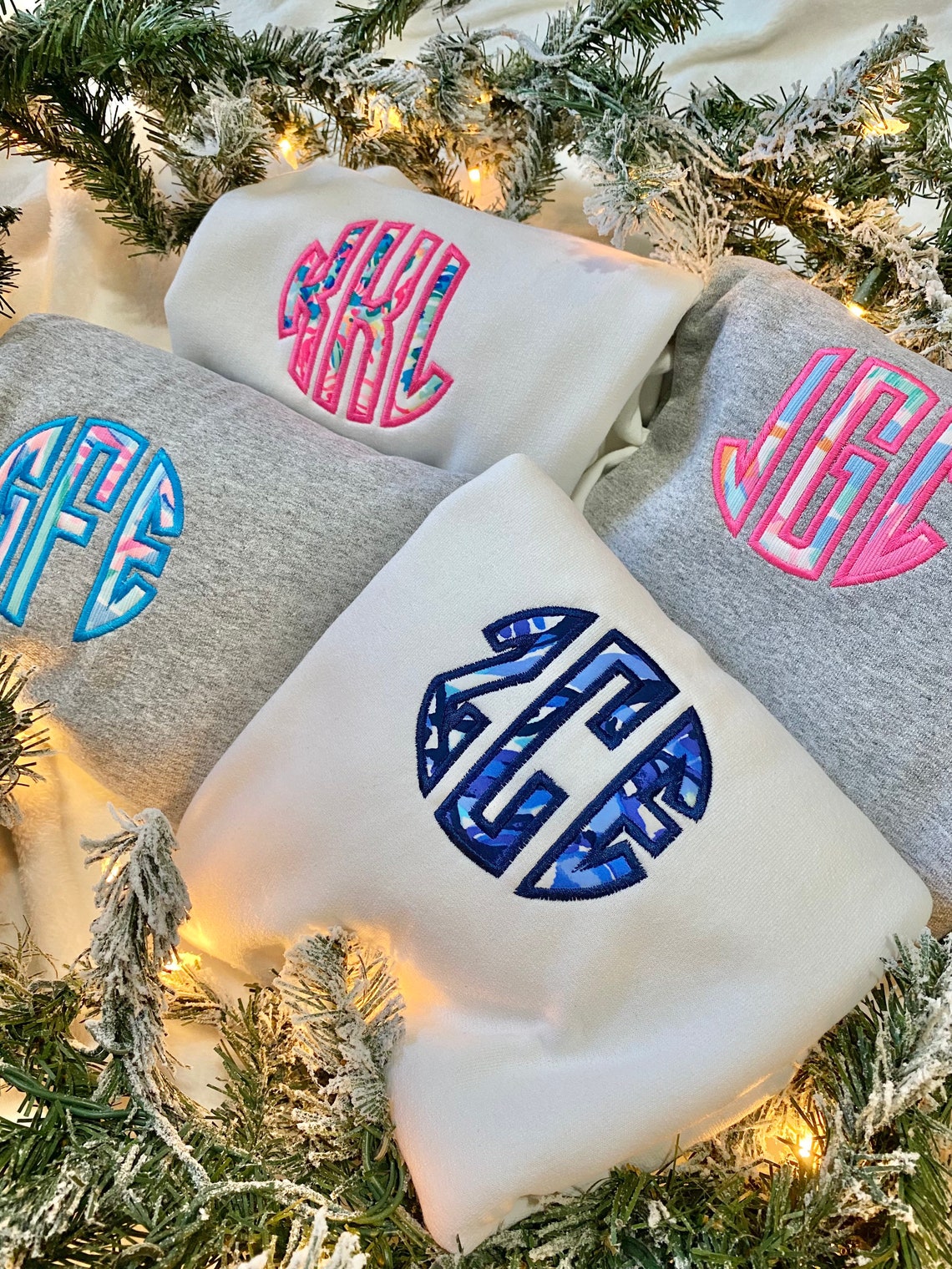 Preppy Embroidered Monogrammed Sweatshirt Pullover Colorful - Etsy