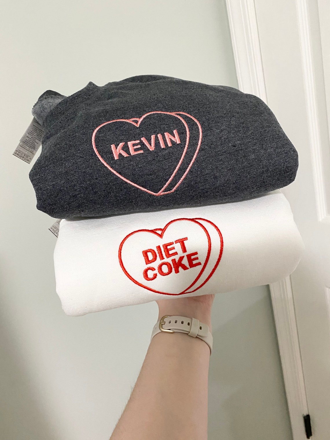 Valentines Day Embroidered Candy Hearts Custom Personalized Love ...