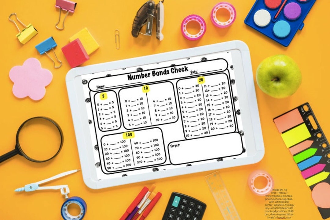 Number Bond Checklist - Etsy