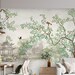 Chinoiserie Wallpaper, Asian Art Wallpaper, Tree and Birds Wallpaper ...