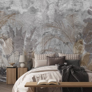Misty Trees Wallpaper Mural - Etsy