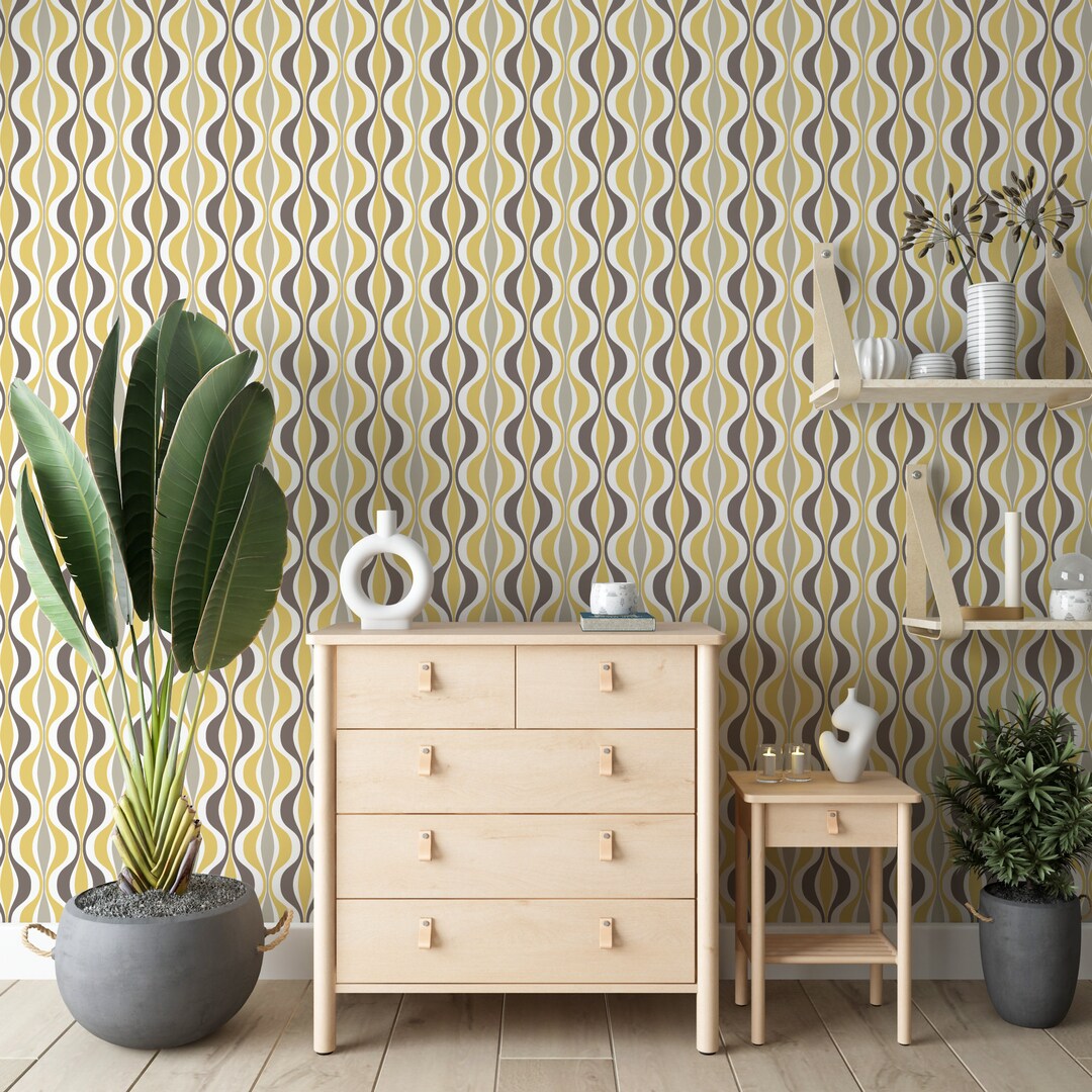 Boho Wallpaper Boho Geometric Wallpaper Geometric Wall Deco - Etsy