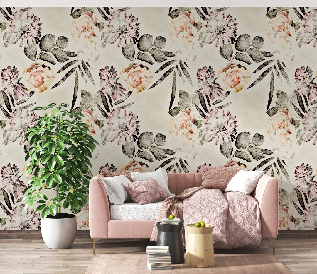 Art Decor Wallpaper Art Decor Wall Mural Leaves Wallpaper - Etsy