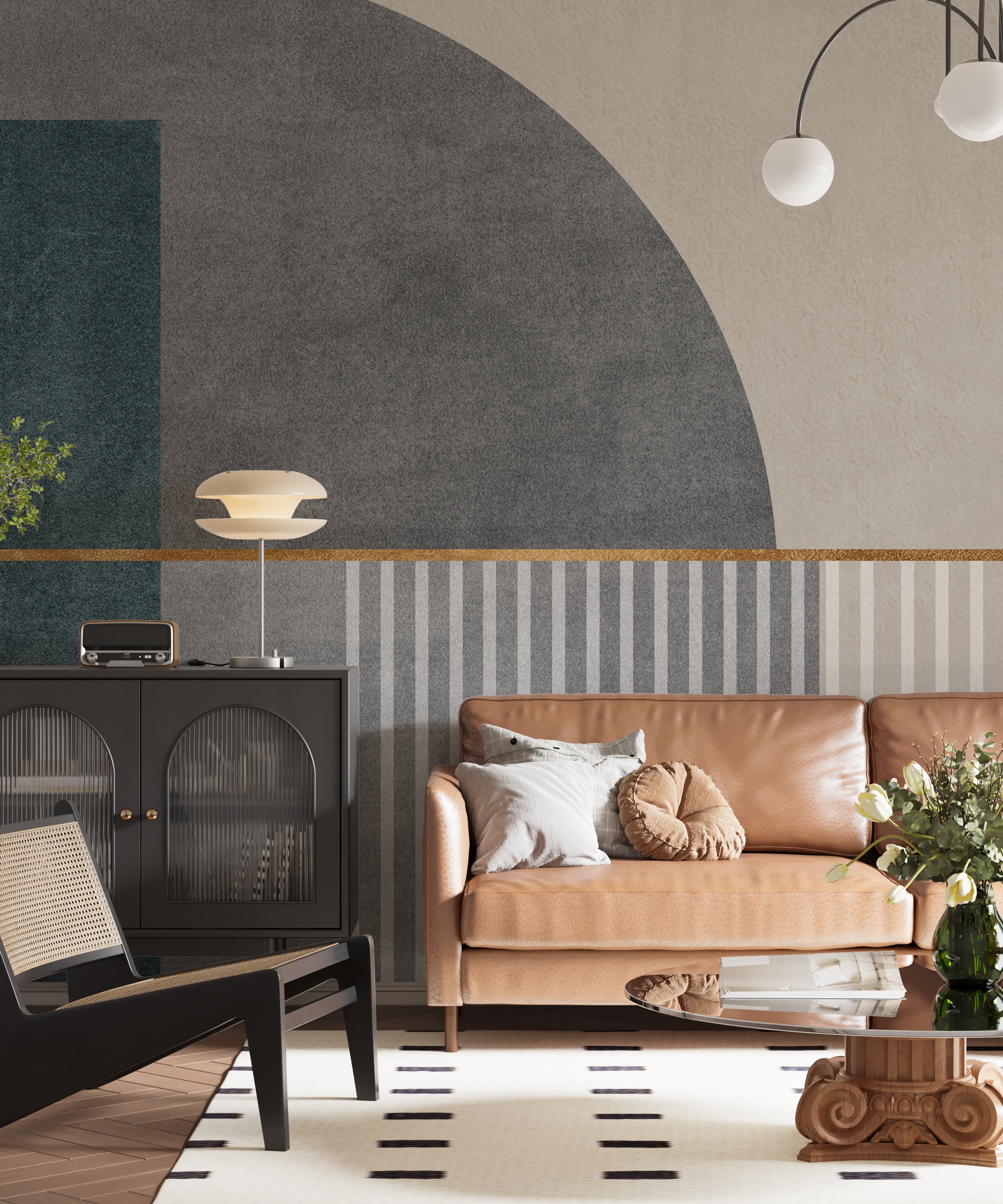Abstract Wallpaper, Art Decor Wall Mural, Leaves Wallpaper, Modern ...