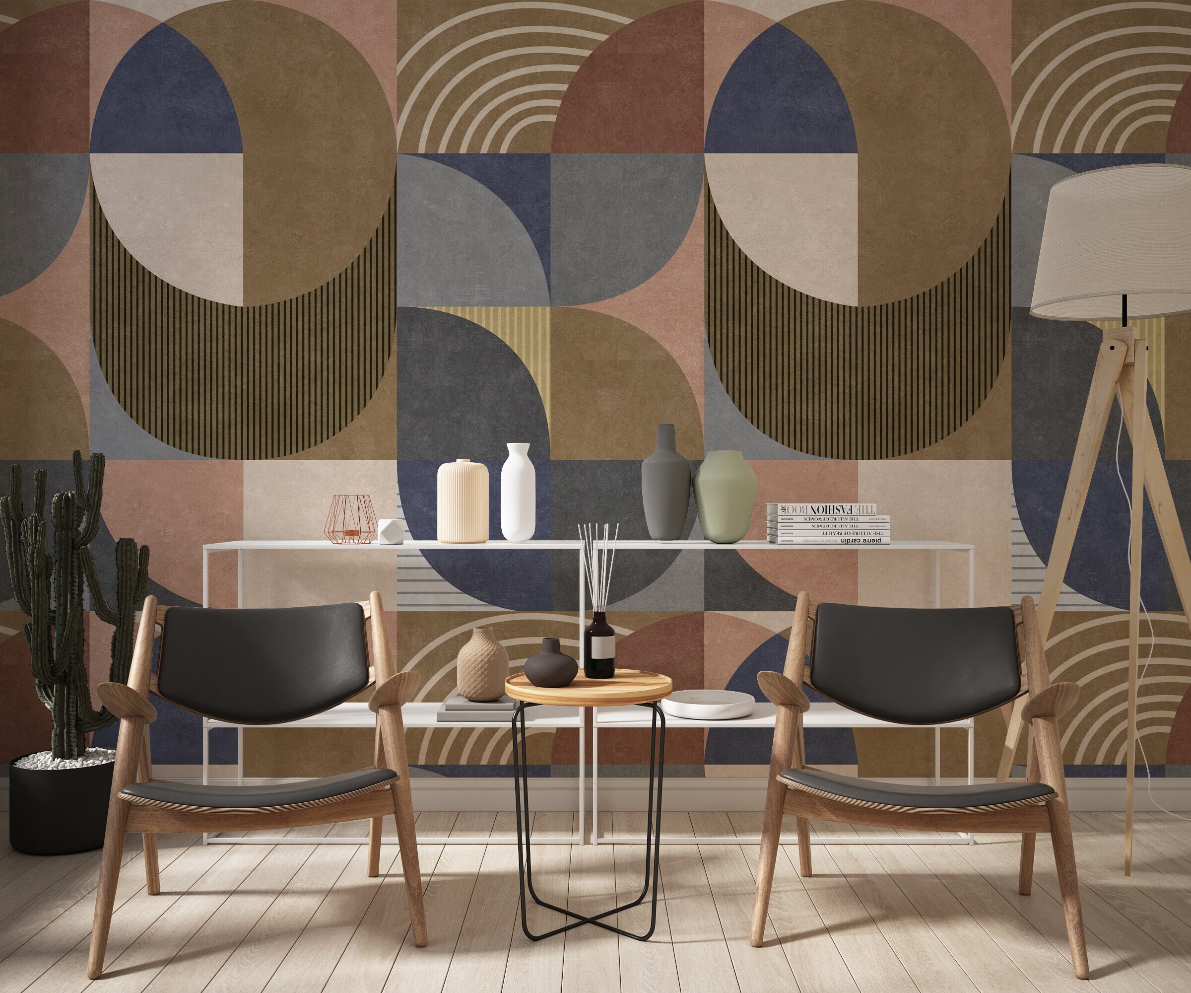 Geometric Wallpaper Boho Mural Wallpaper Peel and Stick - Etsy