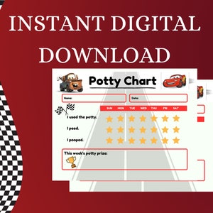 Cars Potty Training Chart - Etsy