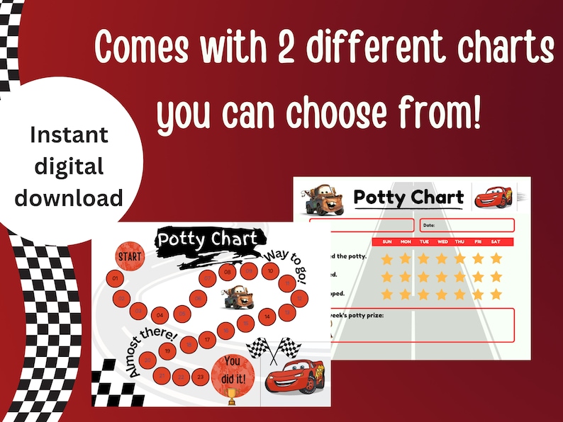 Cars Potty Training Chart - Etsy